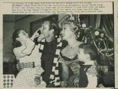 1958 Press Photo Singer Dinah Shore, George Montgomery and their ...