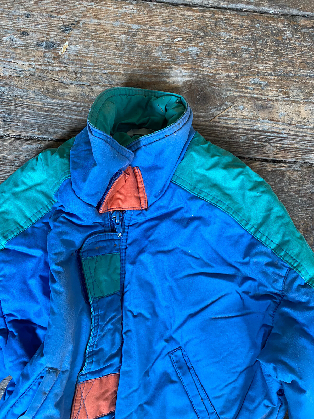 Vintage Ketch Coat Kids Boys 1990s Blue Winter Orange… - Gem