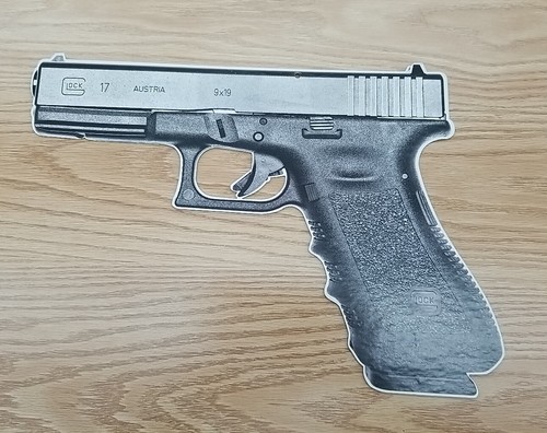 Glock 17 Sign Cardboard Cutout Realistic Handgun 17”x12” Dealer ...