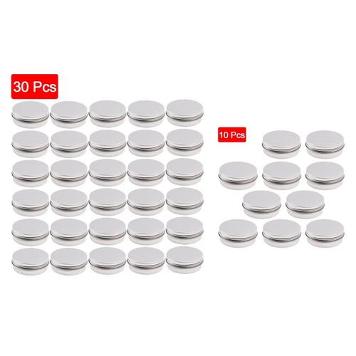 30Pcs Small Screw Round Lip Metal Tin Storage Jar Balm Containers&Lids ...