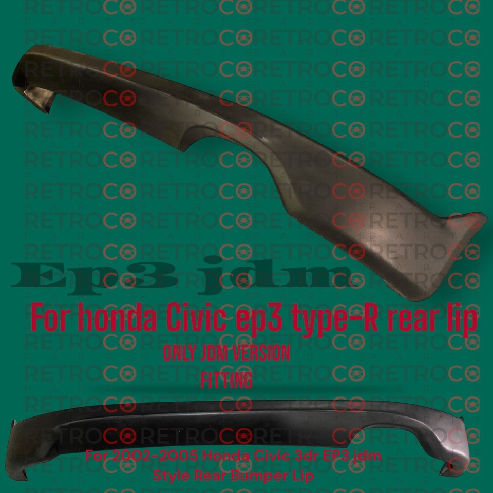 For HONDA Civic Type R Ep3 Ep2 01-05 Rear Bumper Diffuser Lip Ep3 Jdm ...