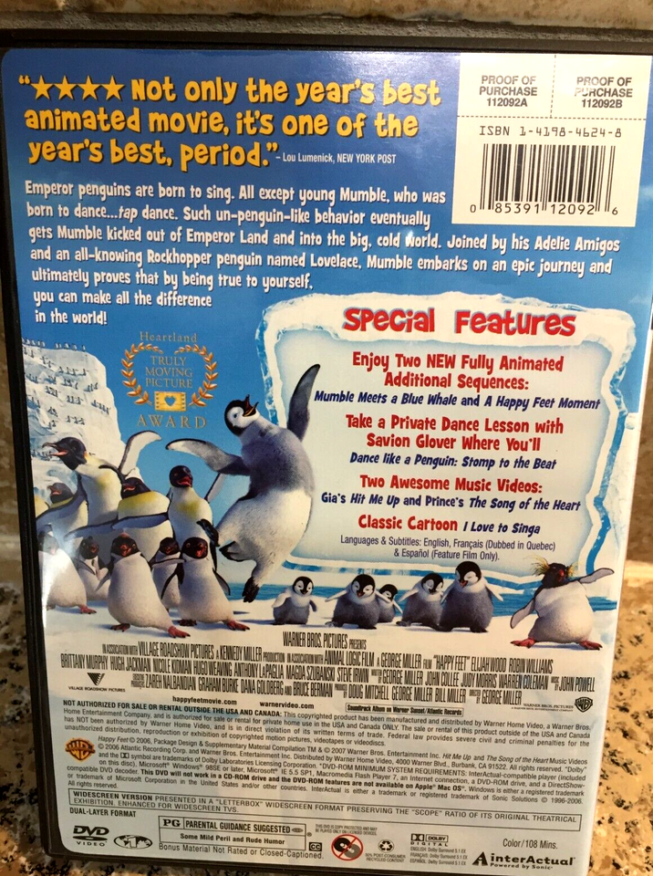 Happy Feet DVD / PG / Ships free Same Day with Tracking | eBay