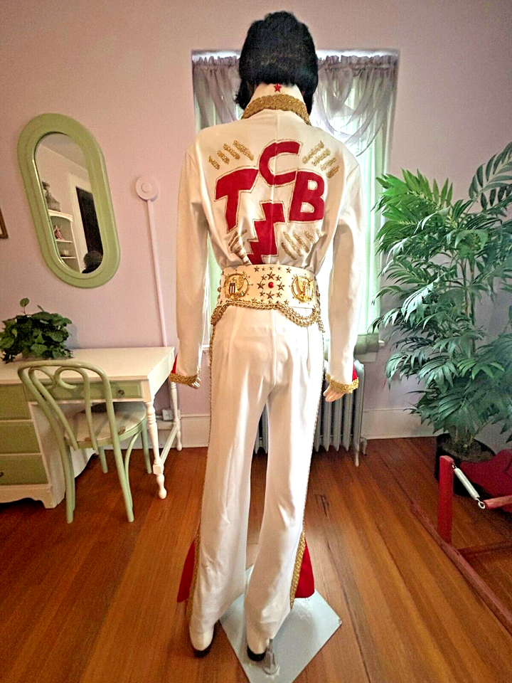 LARGE 72" ELVIS IN A WHITE JUMPSUIT LIFE SIZE STATUE MOVIE HOLYWOOD ...