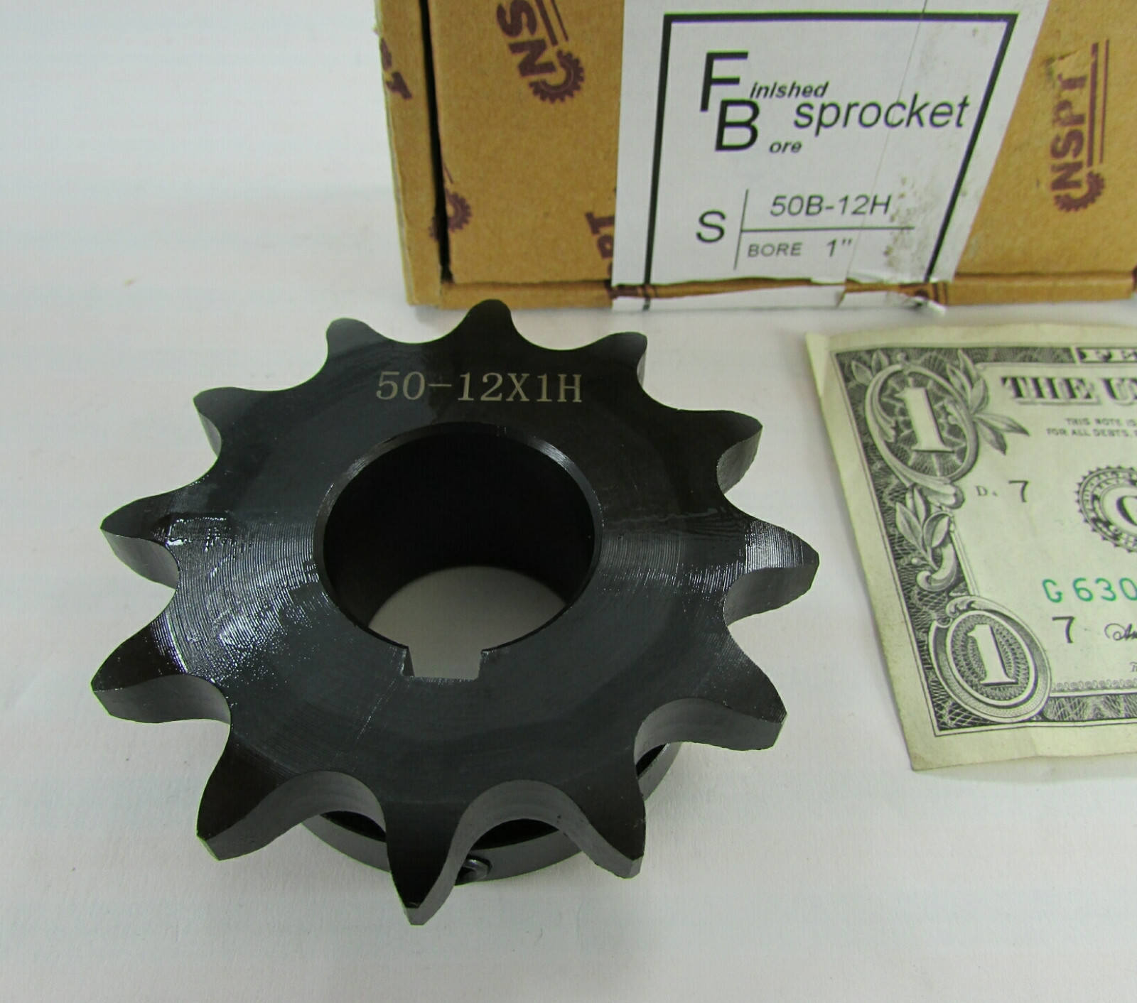 NSPT 12 Tooth Sprockets 1" Finished Bore with Keyway, #50 Roller Chain ...