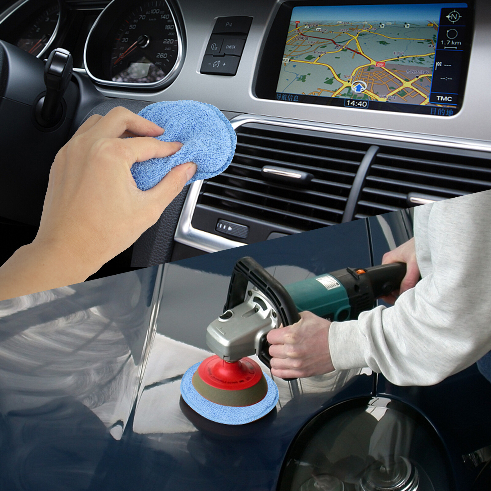 5" Microfiber Foam Sponge Applicator Pads Car Buffing Waxing Polish Wax ...