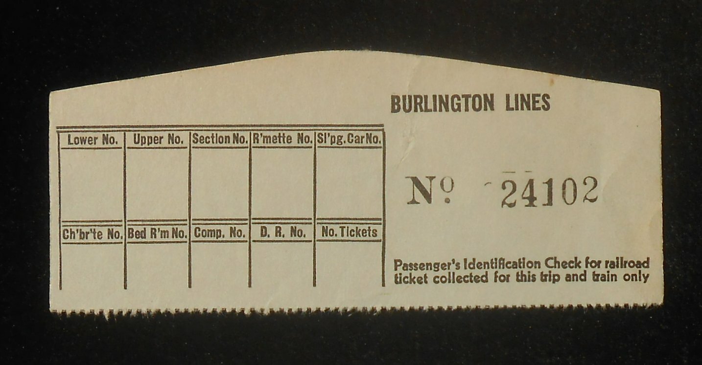 1940s Burlington Lines Railroad Identification Check for Railroad ...