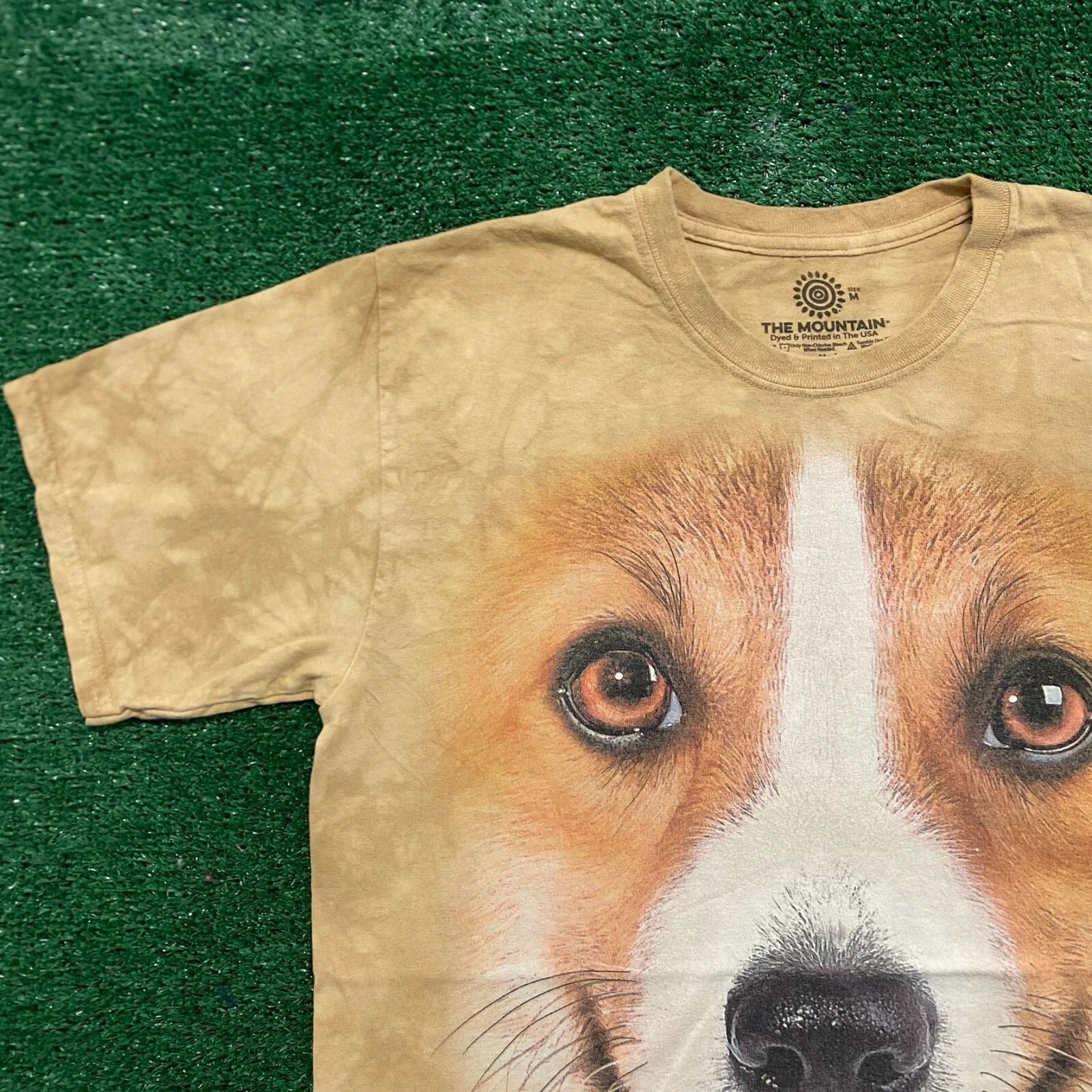 Vintage Y2K Essential The Mountain Corgi Dog Face T-S… - Gem
