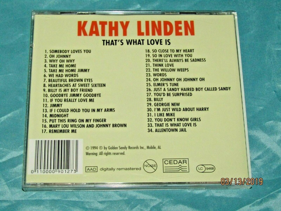 Rare Rock CD: Kathy Linden - That's What Love Is - GSR 90127 ...