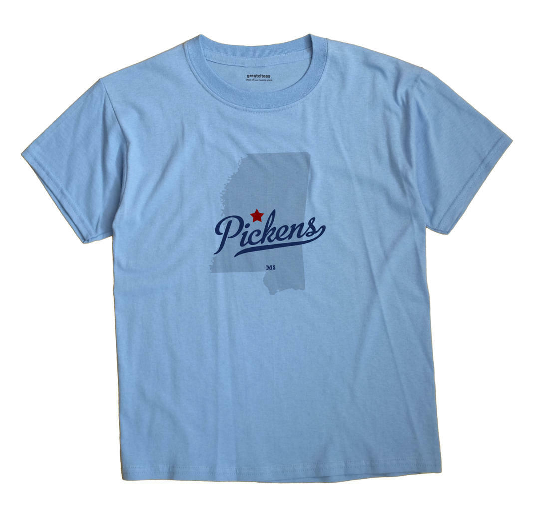 Pickens Mississippi MS T-Shirt MAP | eBay