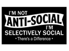 Antisocial Vinyl Die Cut Decal Bumper Car Truck Bike Window Sticker ...