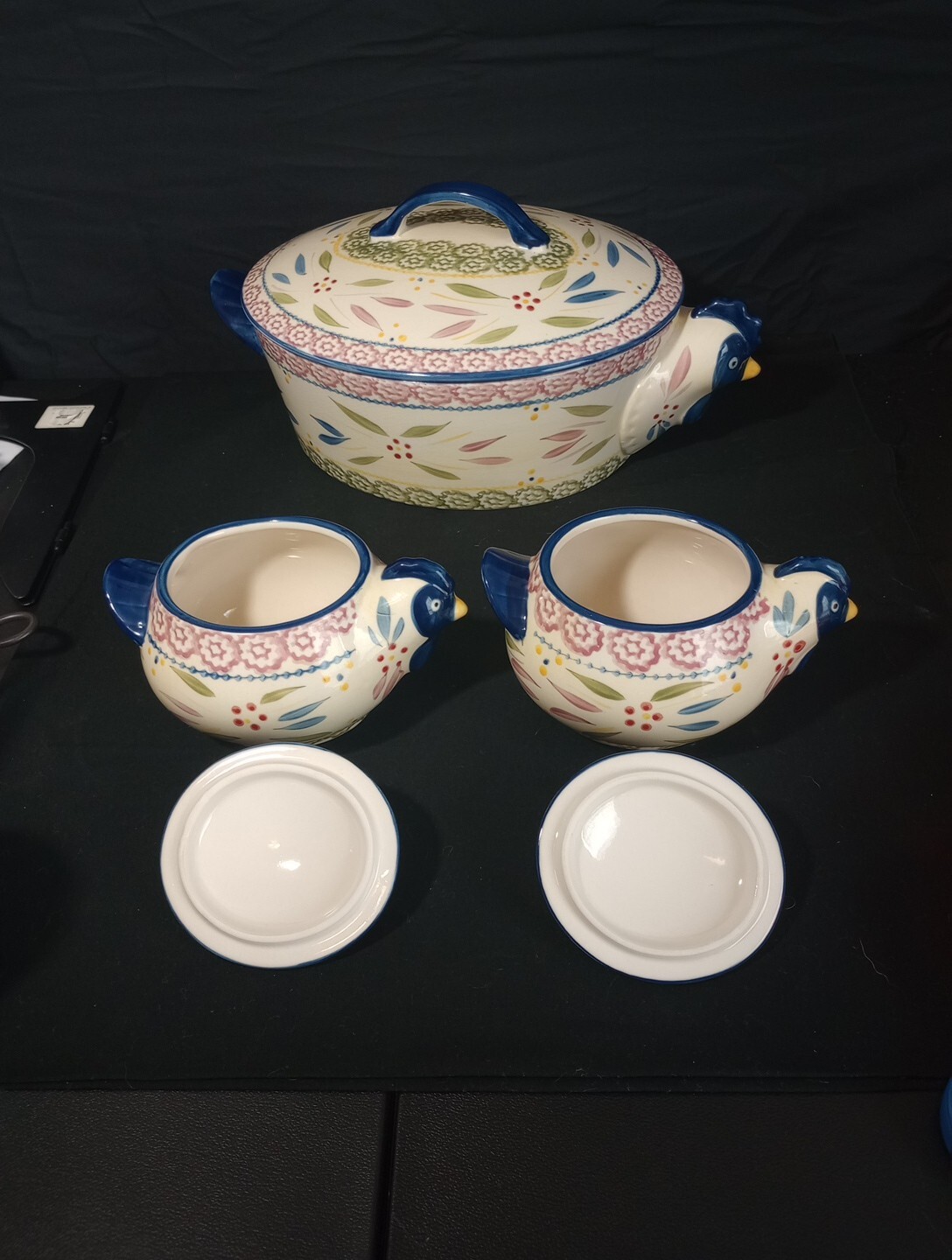 Set Of 3 Confetti Old World Pattern Chicken Ovenware Temp-tations by ...