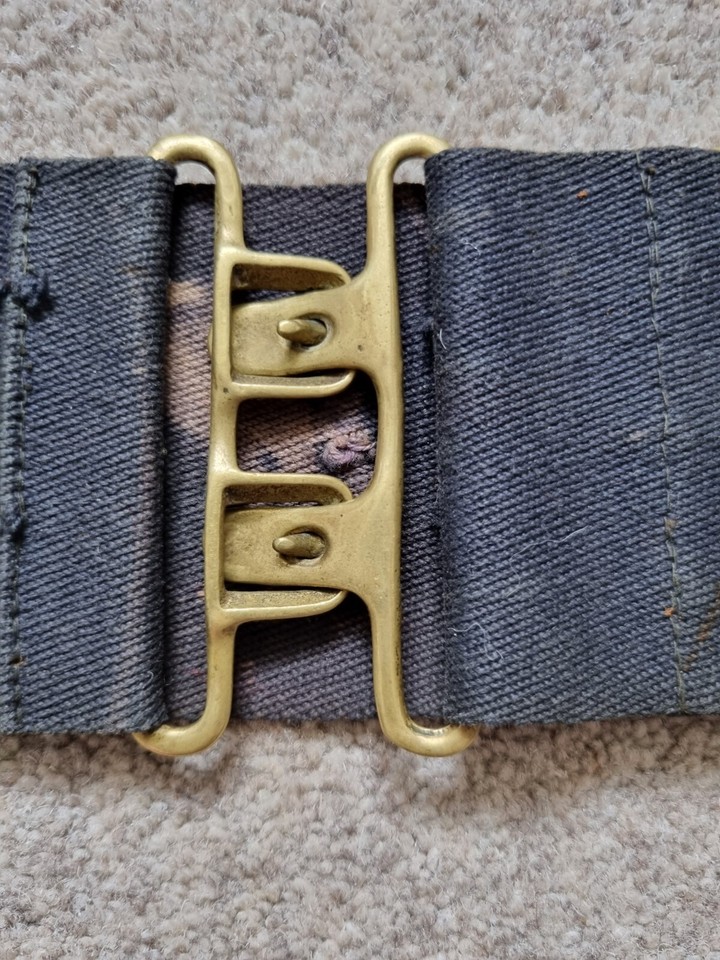 Antique Original British Army Dark Blue Stable Belt Approx 28" Waist ...
