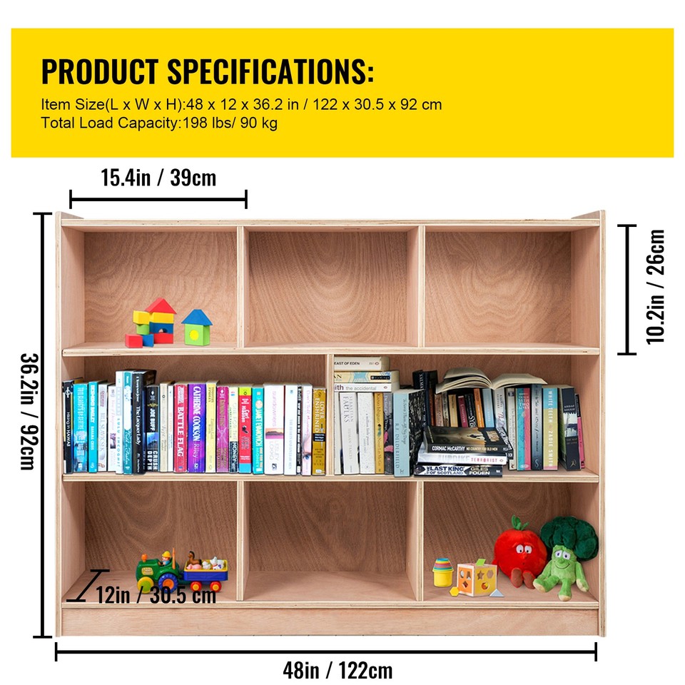 Uimoso Cubby Tray Storage Cabinet 8-Section Cubby Shelf 3-Tier for Home ...