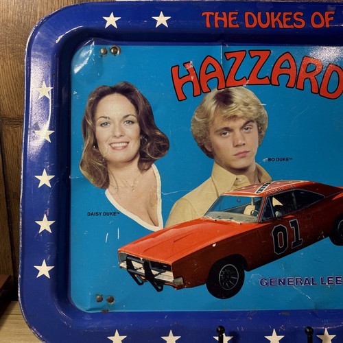 Vintage THE DUKES OF HAZZARD TV Lap Tray Bo Luke Daisy General Lee ...