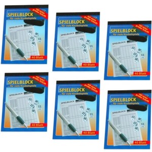 6x Senioren Spielblock Knobelblock Knobel Würfel Block für Knobelspiele ...