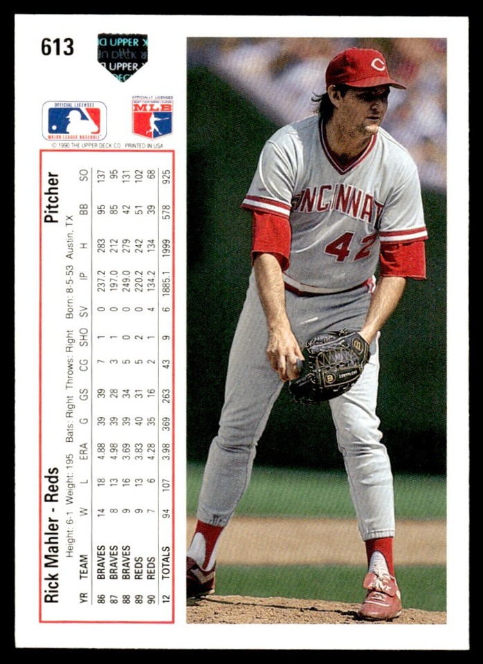 1991 Upper Deck #613 Rick Mahler Cincinnati Reds | eBay