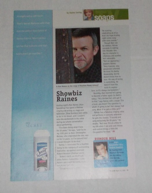 Ron Raines original ONE magazine clipping page PHOTO article | eBay