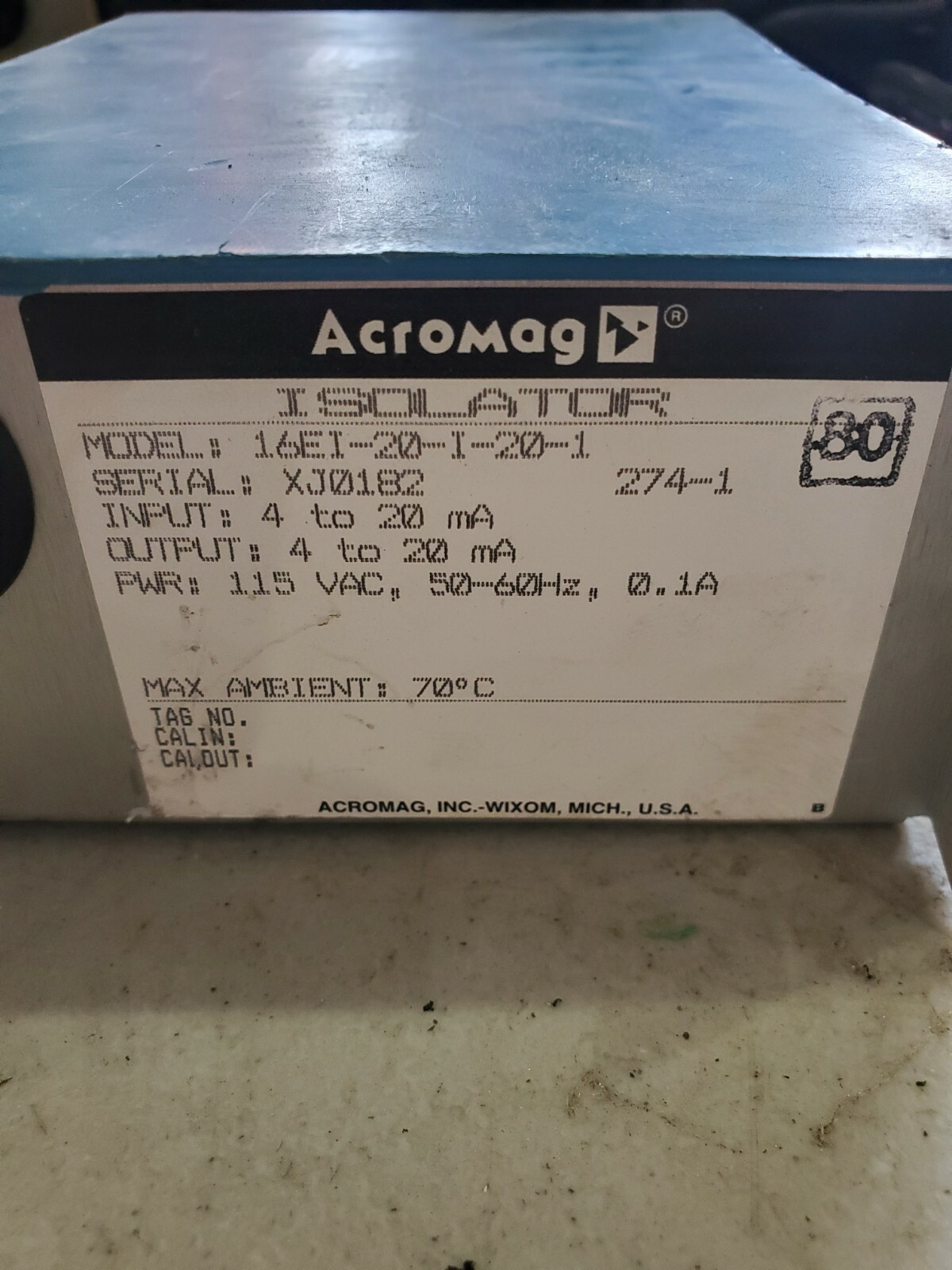 Acromag Signal Isolator 16EI-20-I-20-1 115v AC .1a | eBay