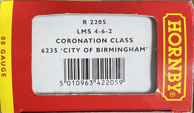 Hornby LMS 4-6-2 Coronation Class 6235 City of Birmingham OO Gauge ...
