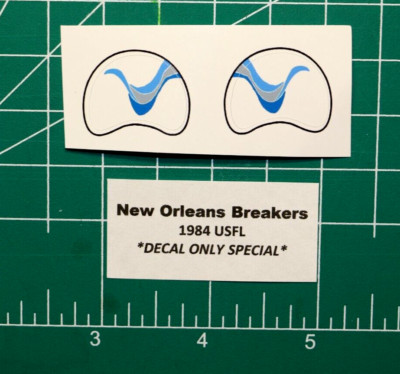 1984 New Orleans Breakers USFL Football Gumball Helmets *DIECUT DECALS ...