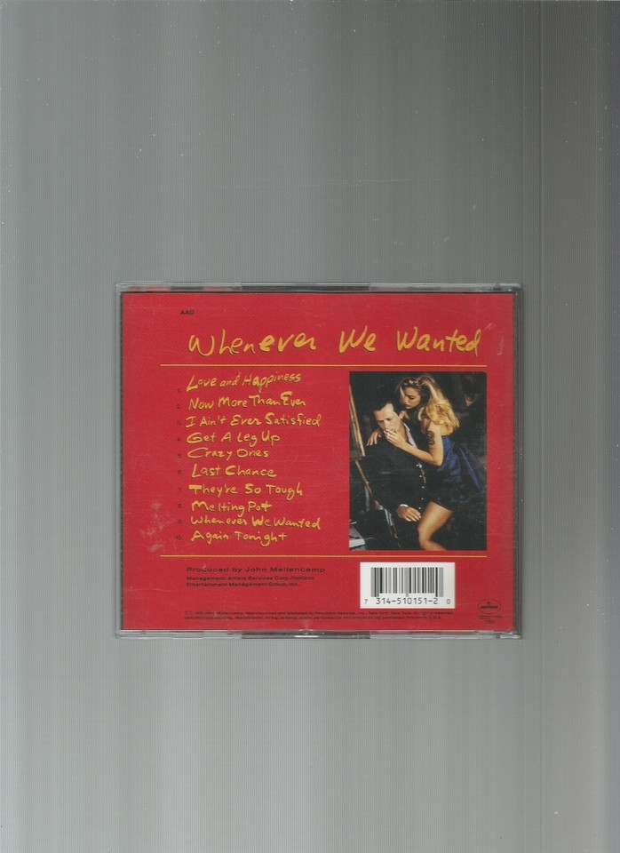 John Mellencamp : Whenever We Wanted, CD | eBay