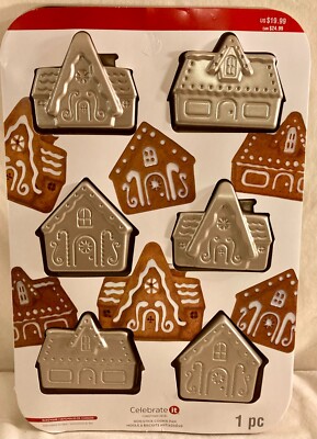 Christmas Cookie Pan Gingerbread Houses Nonstick New | eBay