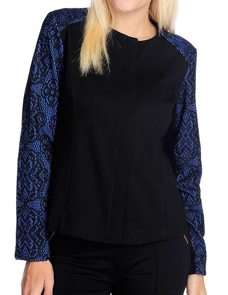 NEW - The Countess Collection Knit & Woven Lace Detailed Zip Front ...