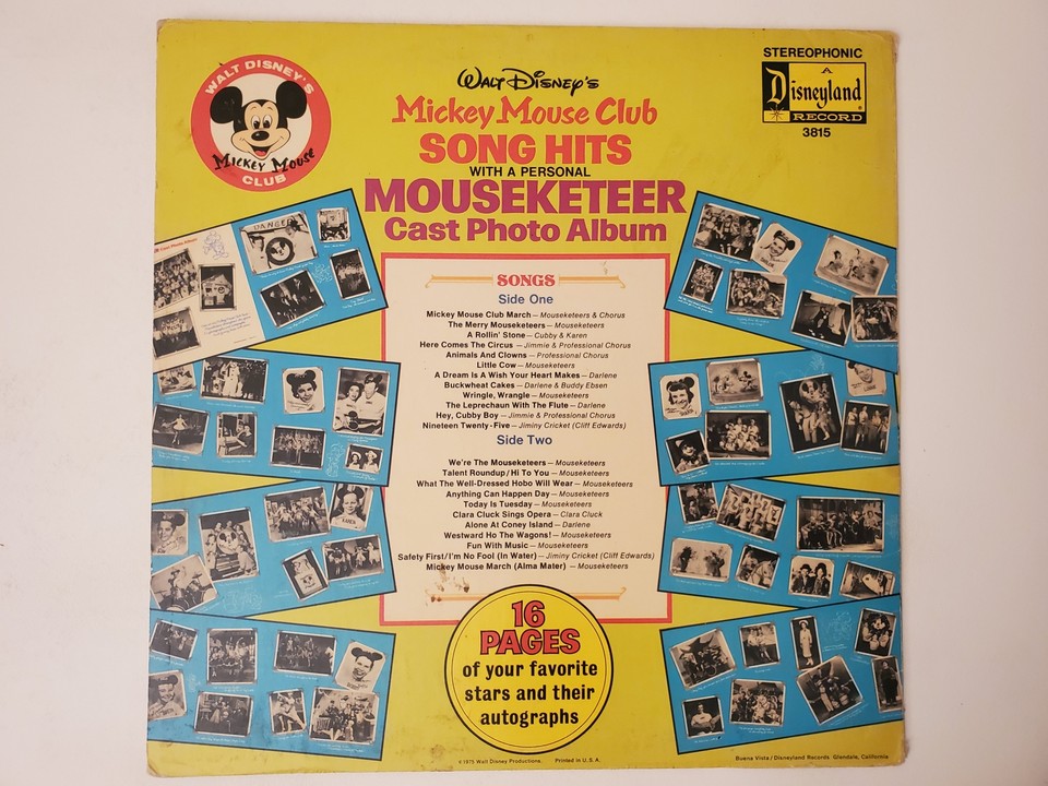 Various Artists - Mickey Mouse Club Song Hits (Vinyl Record LP) | eBay