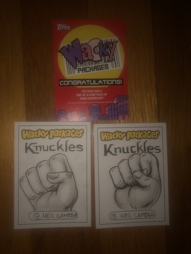 0w Knuckles WACKY PACKAGES 2025 SKETCH CARD NEIL CAMERA TOPPS | eBay