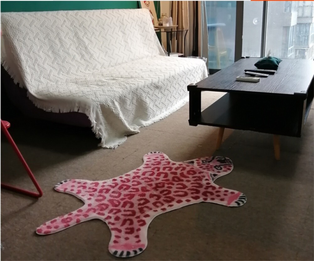 1x Pink Zebra Print Faux Cowhide Animal Area Rug Fur Leather Mat Carpet ...