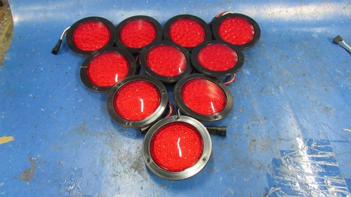 4" Round Red LED Lights (10) Stop Tail Turn Marker Truck Trailer 10 pcs ...