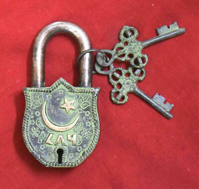 The Muslim Lucky Number Padlock Brass Handmade Antique Design Door Lock ...