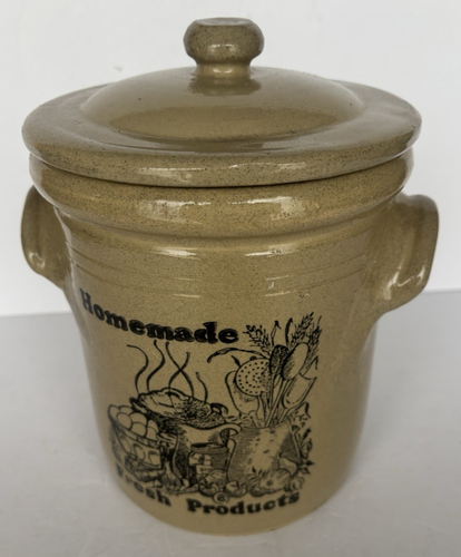 MOIRA Handmade English Stoineware Crock/Jar w/Lid Approx. 8" Tall x 7 ...