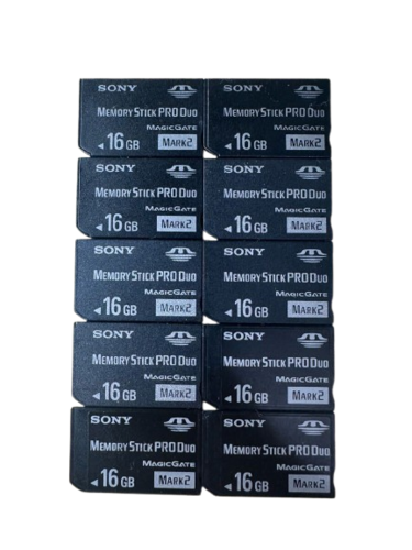 SONY Memory Stick Pro Duo Series 16GB Set of 10 Memorycard Mark 2 Black ...