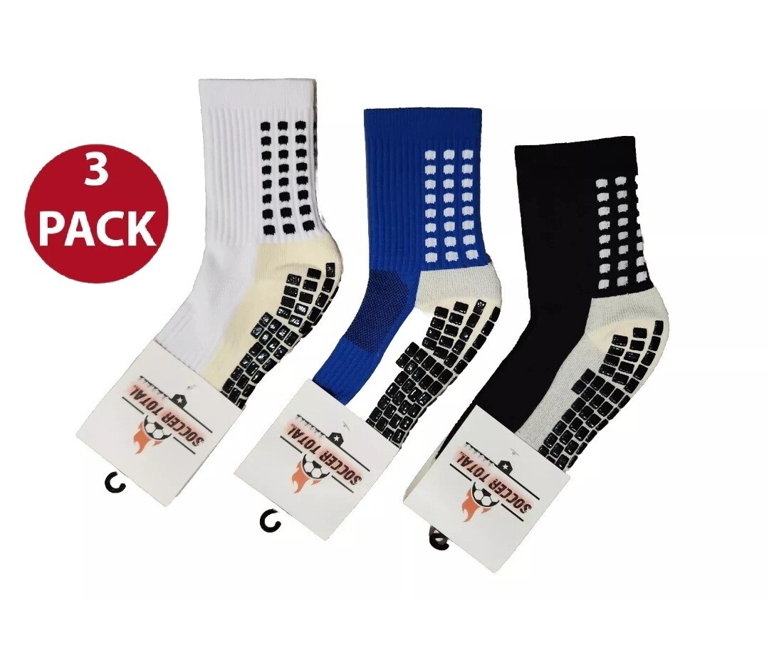 3 Pairs Sport Socks Men Soccer Basketball Football W/Grip Slip Anti ...