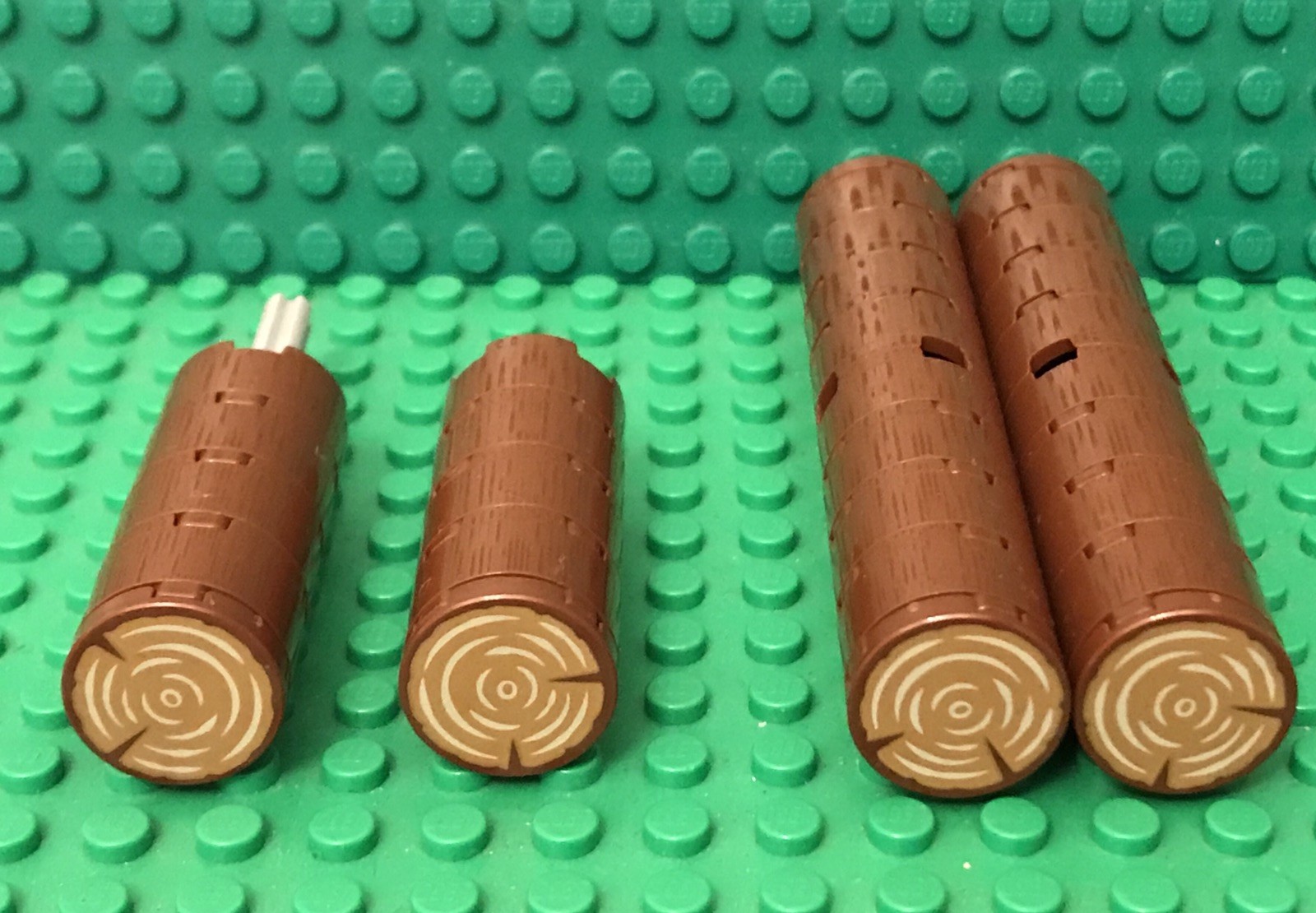 Lego 3 City Mini Figure Tree Logs,Reddish Brown 2x2 Tile With Stump On ...