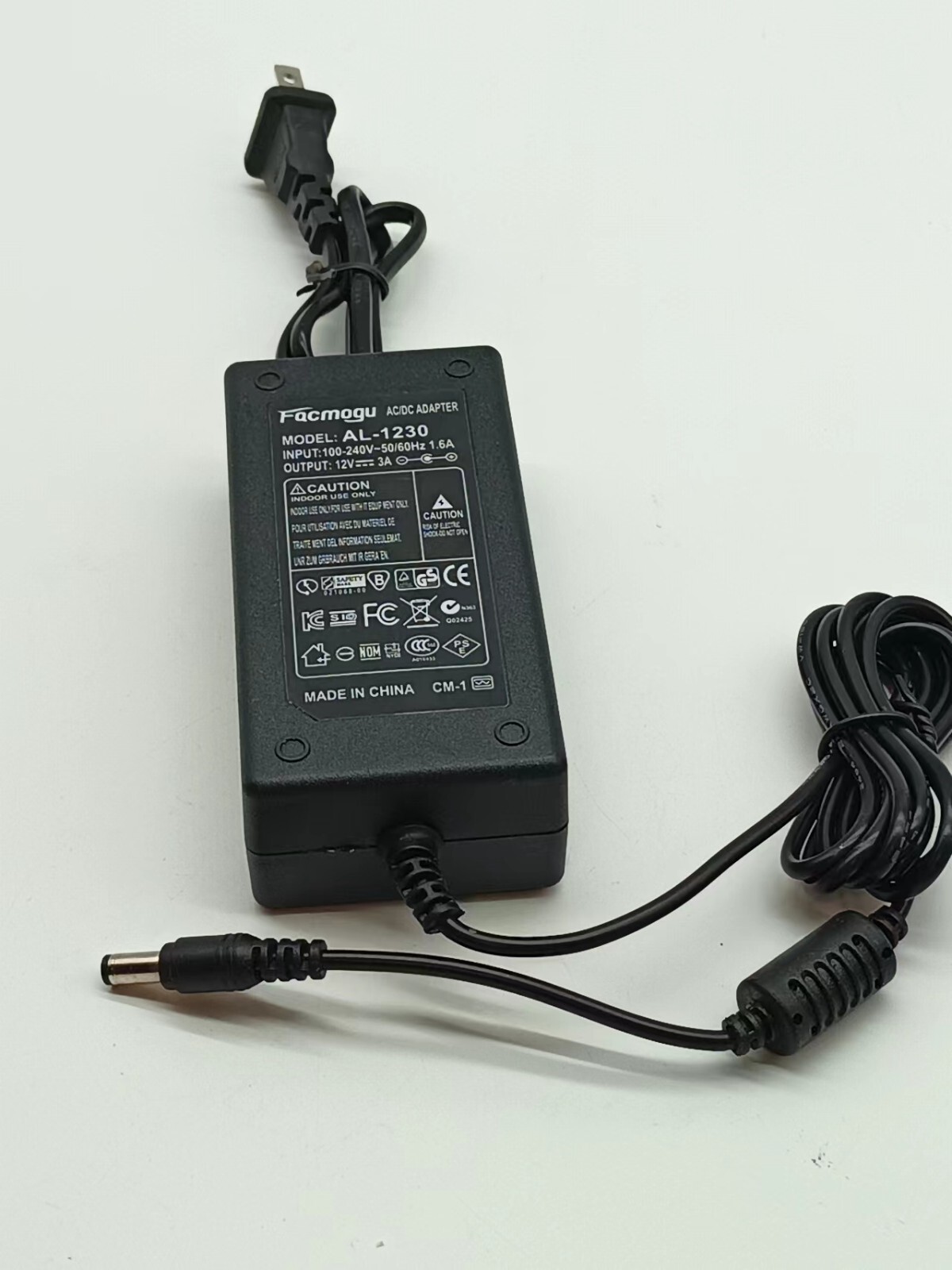 Facmogu DC 12V 3A Power Adapter, 36 Watt AC 100-240V to DC 12V ...