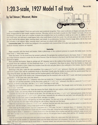 A 1:20.3 Scale 1927 Model T Oil Truck Instructions by Ted Stinson | eBay