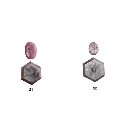 Raspberry Sapphire Gemstone 6Ray Trapiche Hexagon Shape Sets For ...