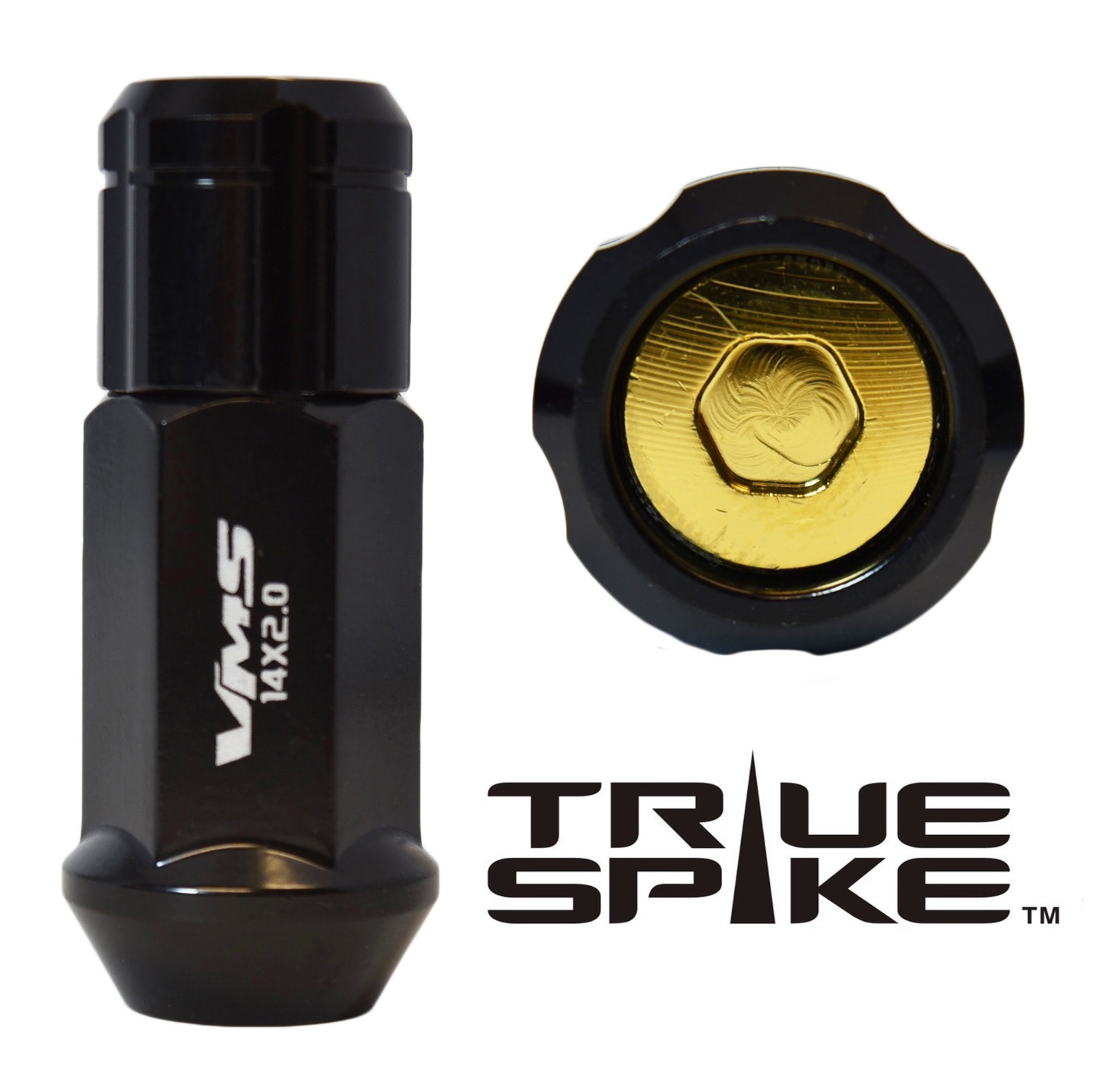 20PC TRUE SPIKE 57MM 12X1.5 FORGED STEEL LUG NUTS 24K GOLD CAPPED ...