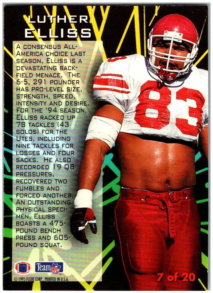 1995 Fleer #7 Luther Elliss - NFL Prospects RC FREE SHIPPING! | eBay