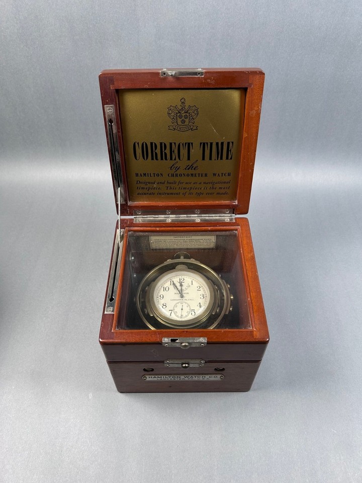Hamilton Watch Co. Chronometer Ship's Clock In Box 1942 model 22 - 21 ...