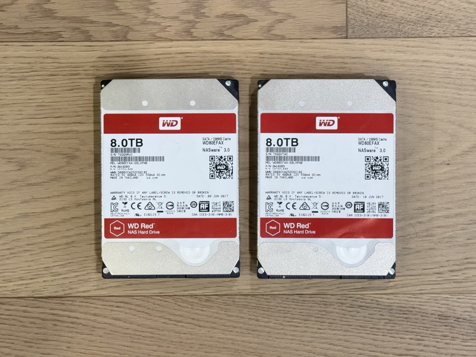 SET OF 2 Western Digital 8TB WD Red NAS Hard Drive WD80EFAX | eBay