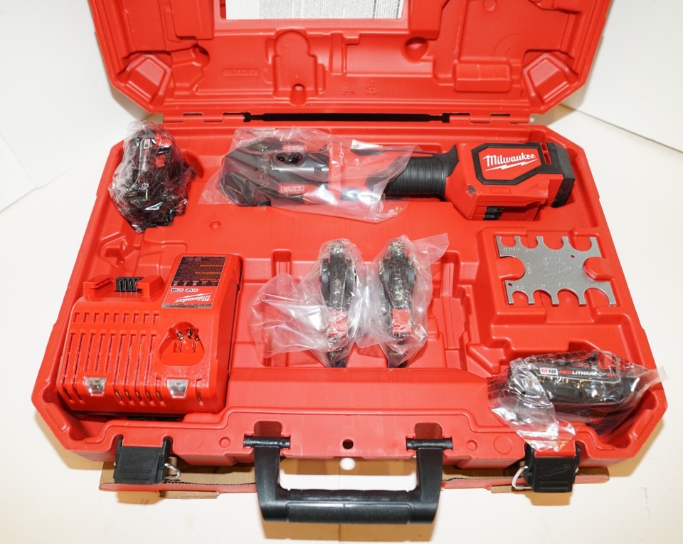 MILWAUKEE M18 2674-22C SHORT THROW PRESS TOOL KIT W PEX CRIMP JAWS 1/2 ...