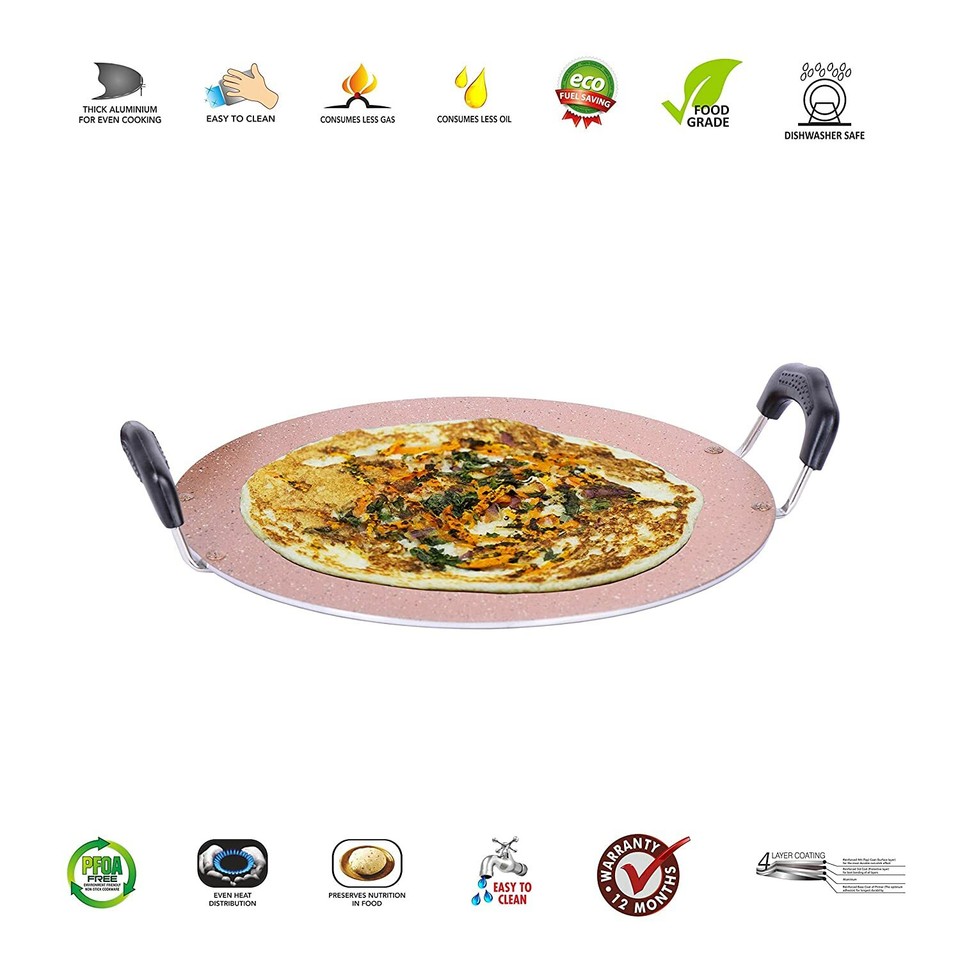 Non Stick Aluminium Tawa Roti Bread Maker, 30.5 cm, Peach | eBay
