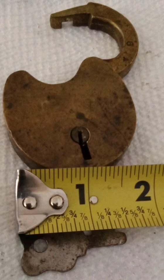 Antique Wilson Bohannan Style Padlock Heart Shaped Brass Padlock with ...