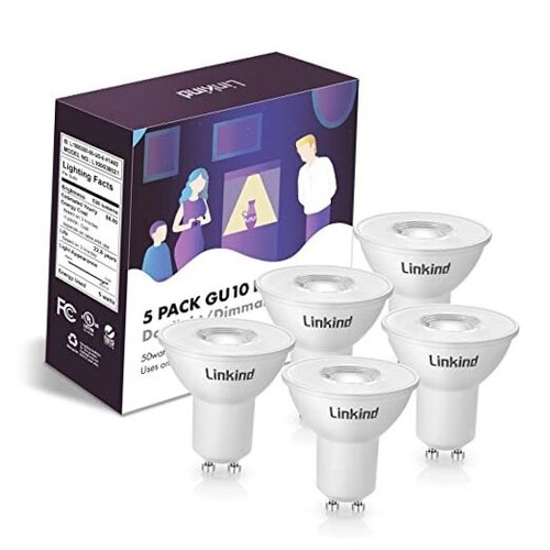 MR16 LED Bulbs, GU10 Light Bulbs Dimmable, 5 Count (Pack of 1) Gu10 ...