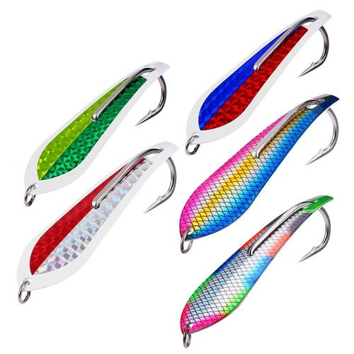 12 5cm Spoon Fishing Lure for Deep Sea Trolling Jig with 3D Fish Scale ...