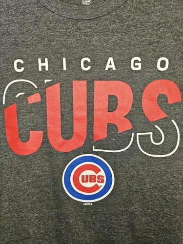 Chicago Cubs Retro Throwback Large Mens Gray Graphic Logo Tshirt MLB | eBay