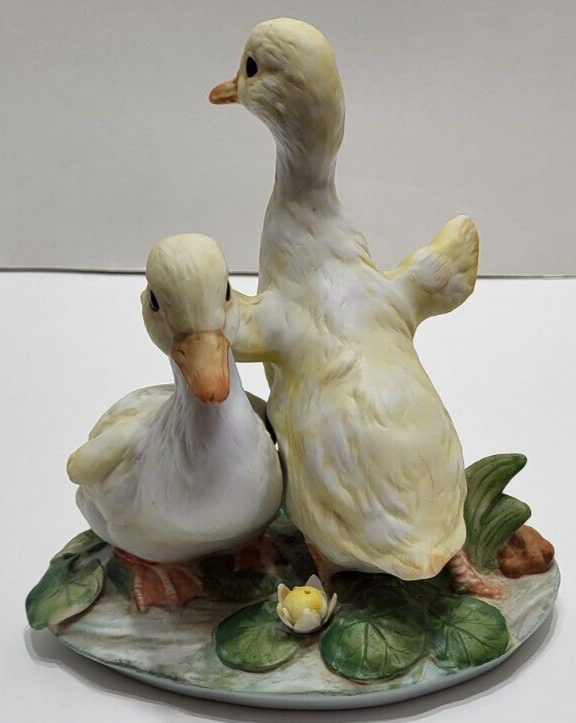 Masterpiece Porcelain By HOMCO 1982 Two Ducklings Figurine Duck Statue ...